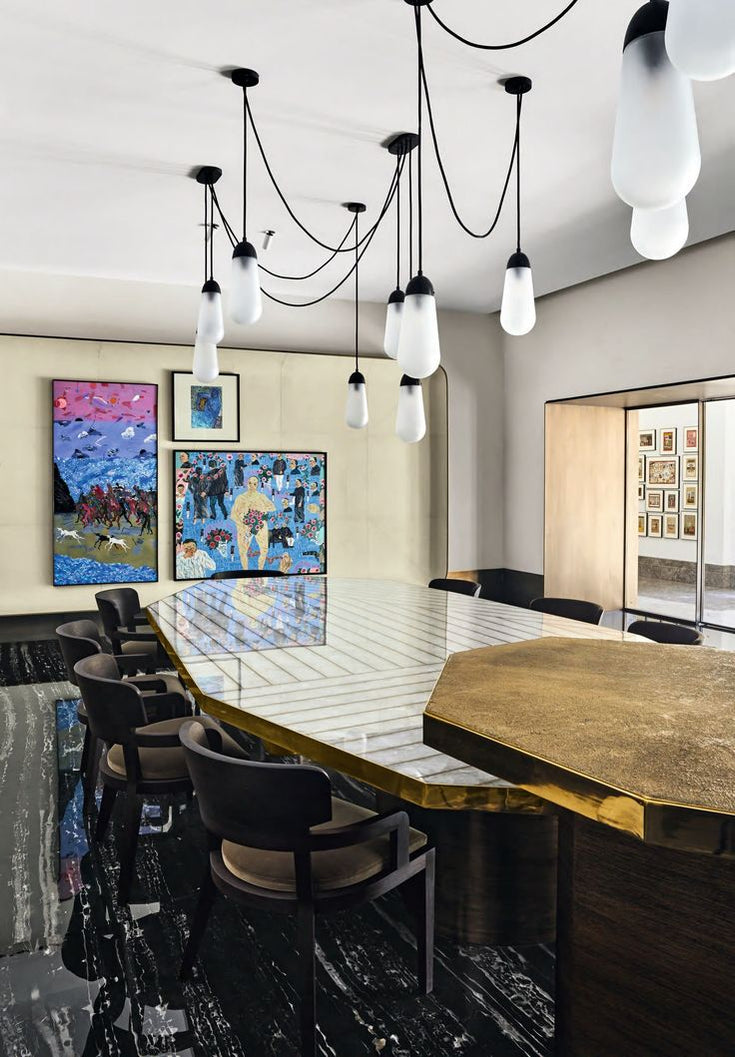 Modern Floating Pears-inspired Frosted Glass Pendant for High-ceiling ...