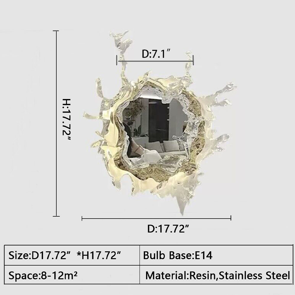Designer Original Art Ice Mirror Wall Lamp Princess Magic Mirror Light ...