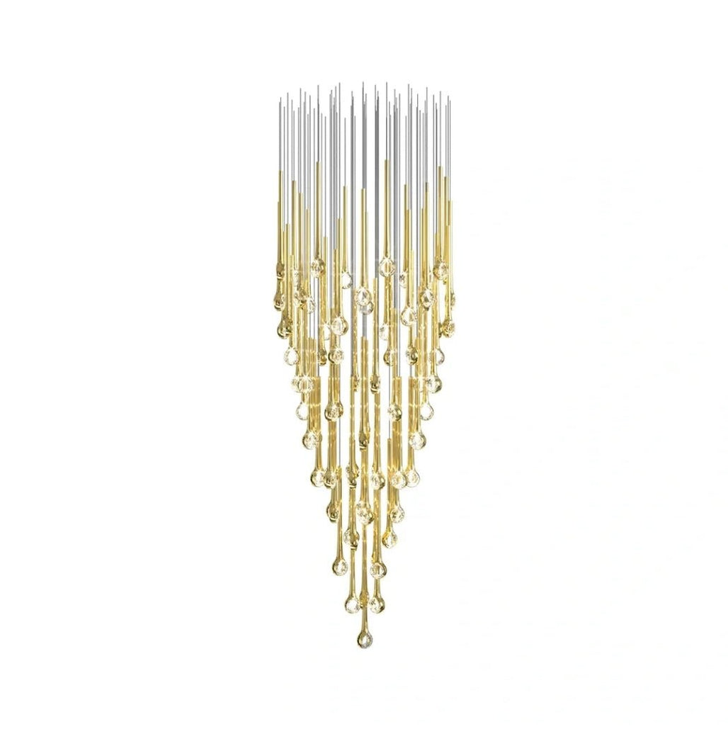 Modern Floating Long Gold Pendant Celing Chandelier for Living Room/Hi ...