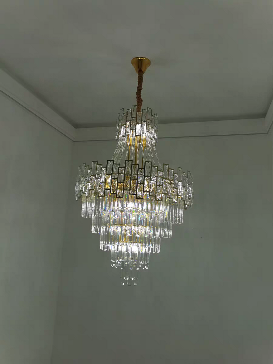 Modern Luxury Funnel Crystal Chandelier for High Ceiling — Lyfairs