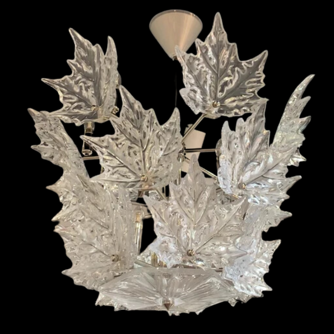 Modern Creative Clear Crystal Maple Leaf Chandelier for Living Room/Be ...