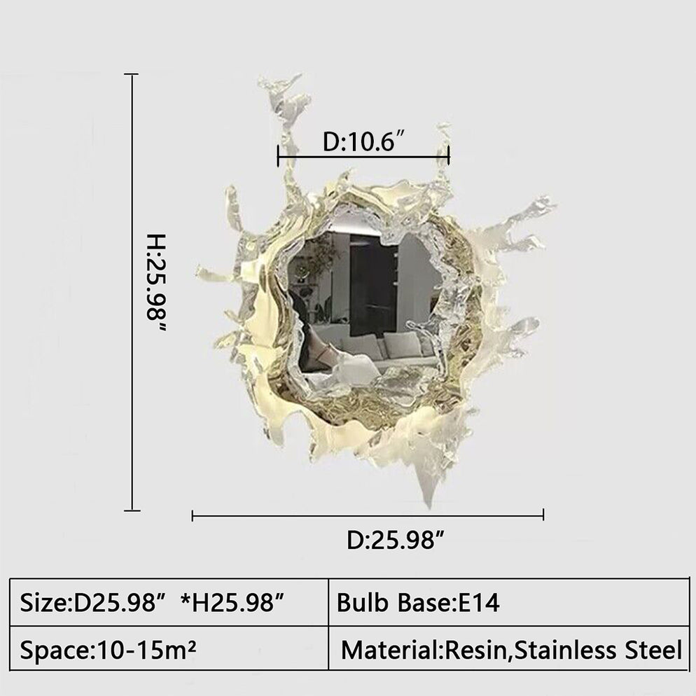 Designer Original Art Ice Mirror Wall Lamp Princess Magic Mirror Light ...