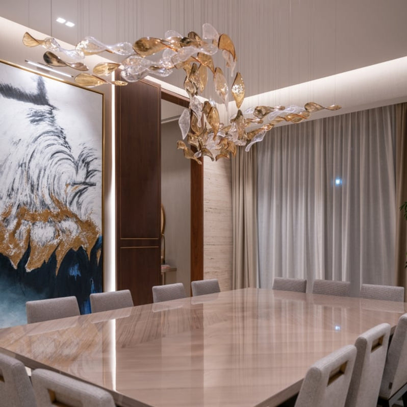 Luxury High-End Glass Leaves Floating Chandelier for Hotel/Villa/Livin ...