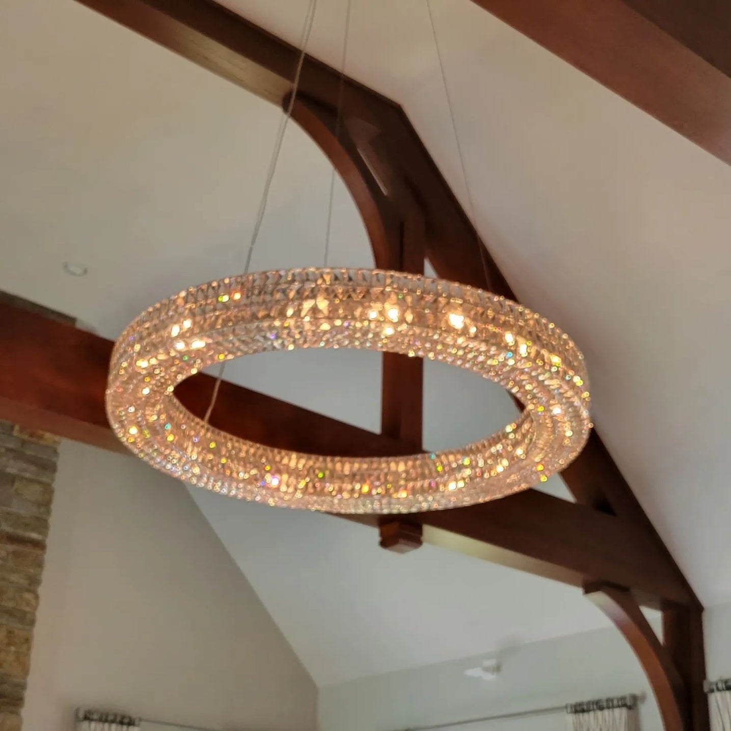 Oversized Modern Ring Pendant Light/Round Crystal Chandelier for Livin ...