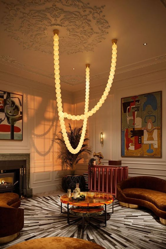 Modern Creative Pearl Necklace Chandelier — Lyfairs