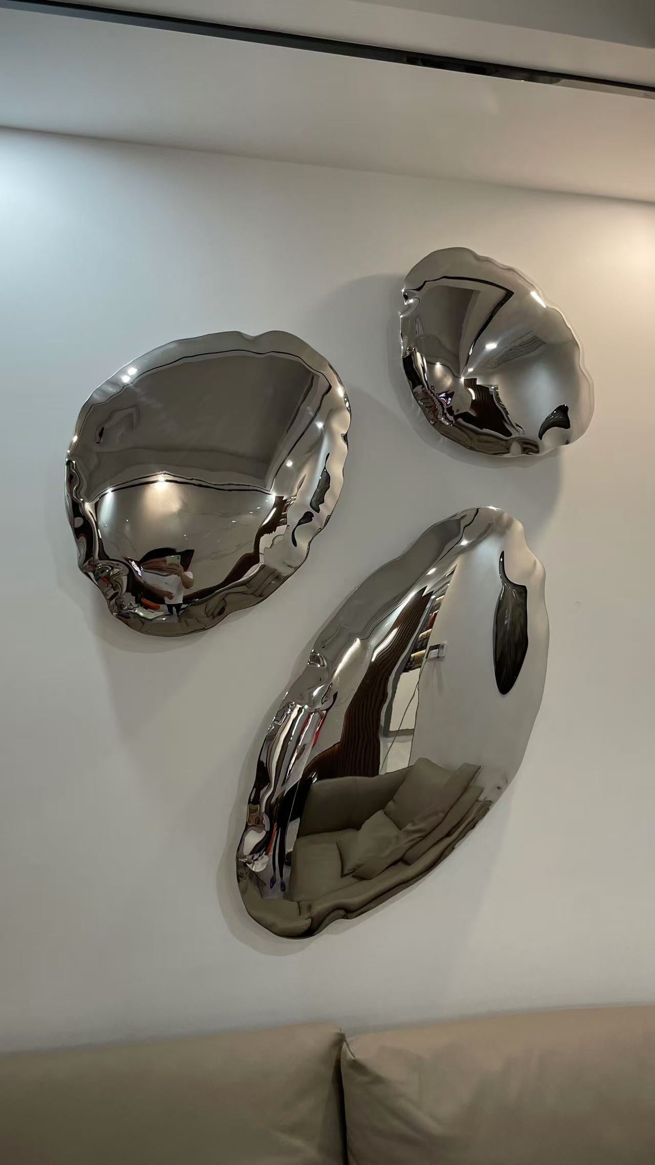 Stainless Steel Pebble Mirror Wall Decor — Lyfairs