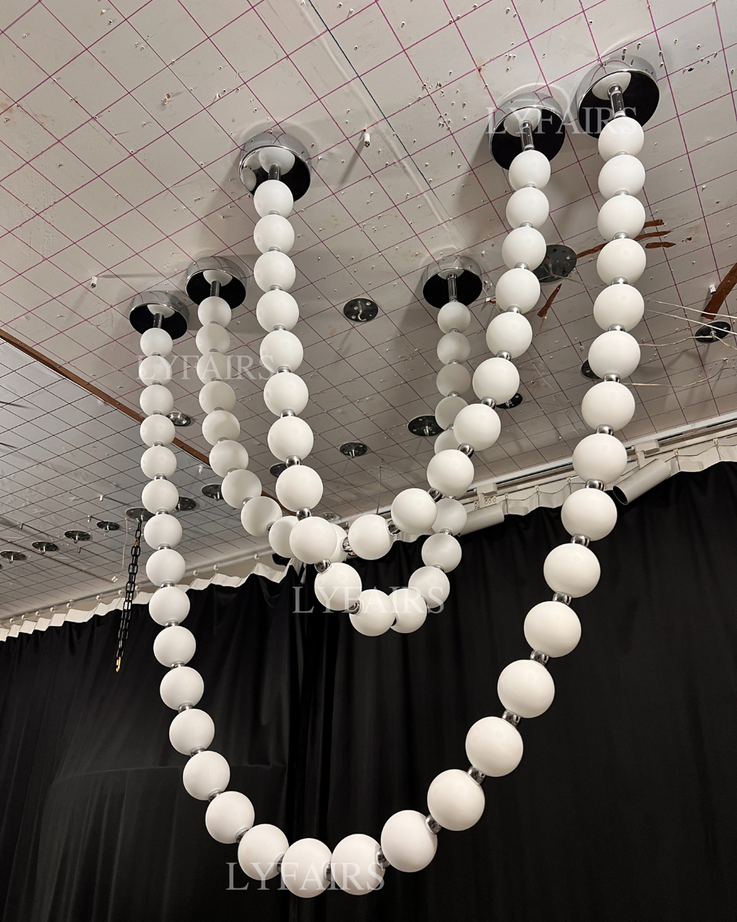 Modern Creative Pearl Necklace Chandelier — Lyfairs