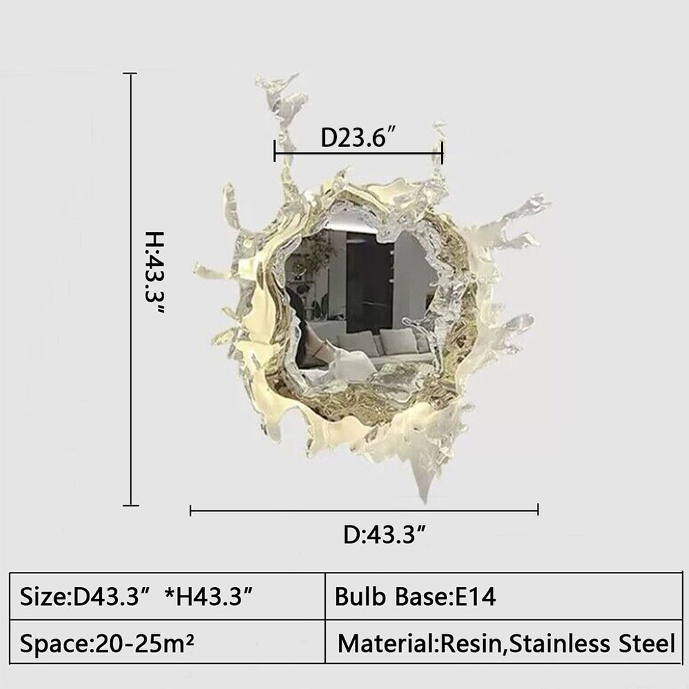 Designer Original Art Ice Mirror Wall Lamp Princess Magic Mirror Light ...