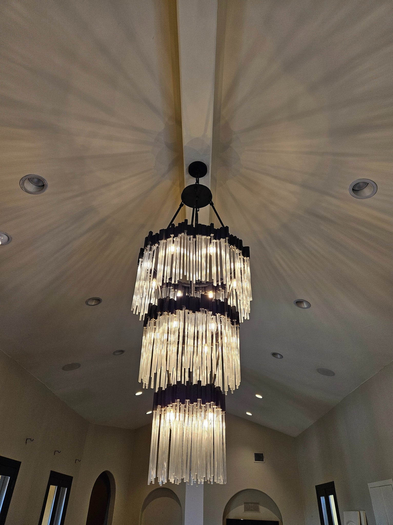 Modern Artistic Luxury Multi-layers Glam Glass Chandelier for High-cei ...