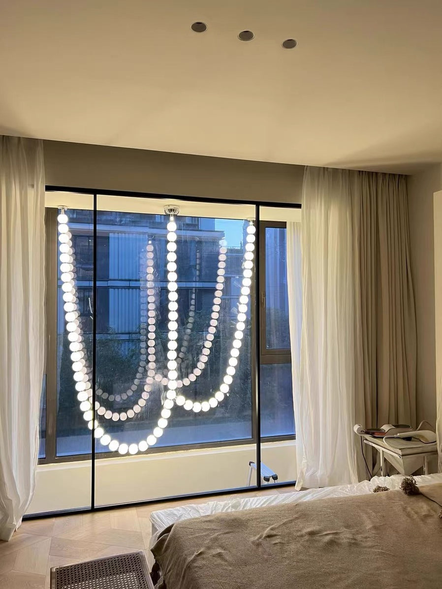 Modern Creative Pearl Necklace Chandelier — Lyfairs