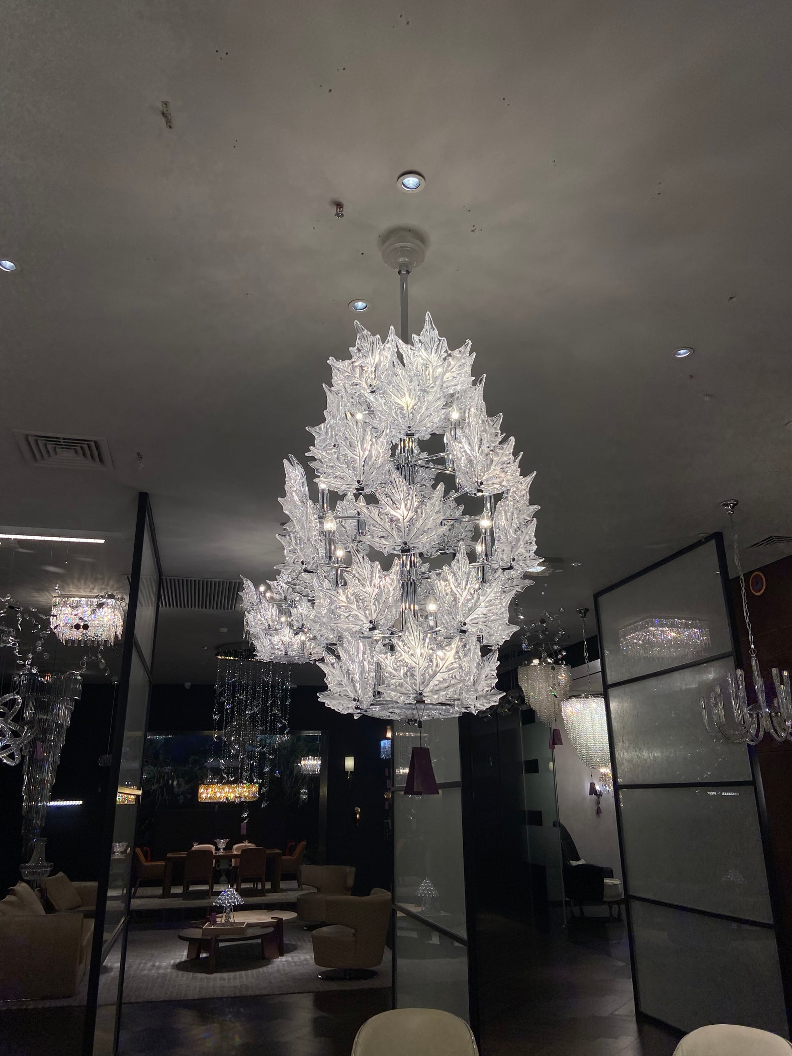 Modern Creative Clear Crystal Maple Leaf Chandelier for Living Room/Be ...