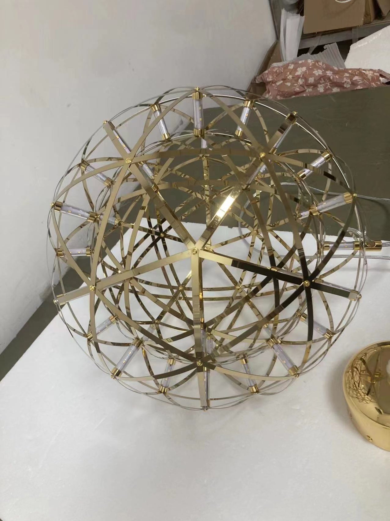 Round Starry Sky Chandelier Light Fire Ball Ceiling Lighting for Livin ...