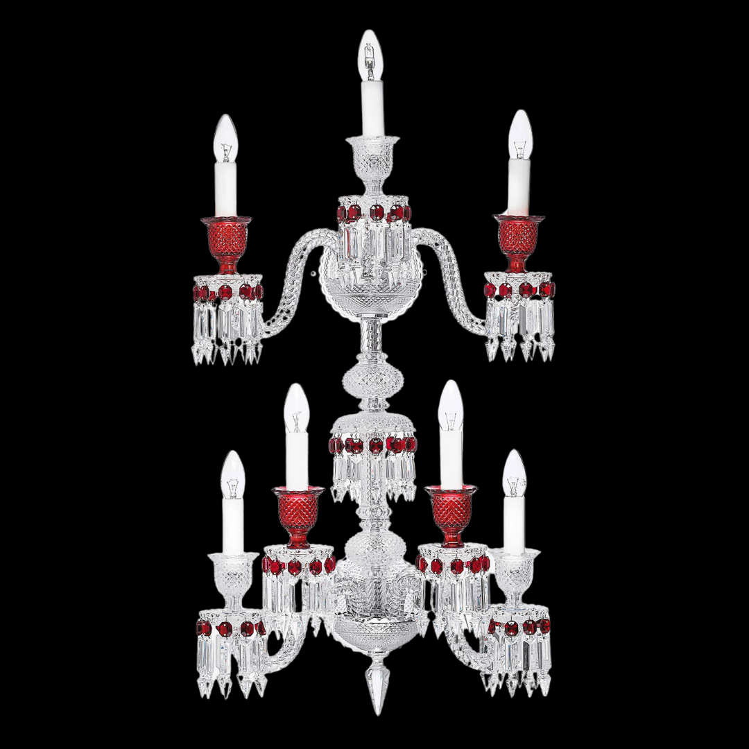 Luxury 7-Candle Light Red Crystal Wall Light — Lyfairs