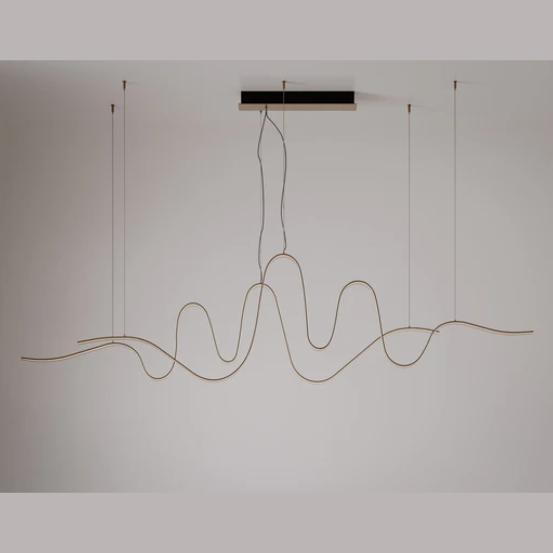 Modern Minimalist Wavy Line Chandelier for Dining Room/Kitchen Island ...