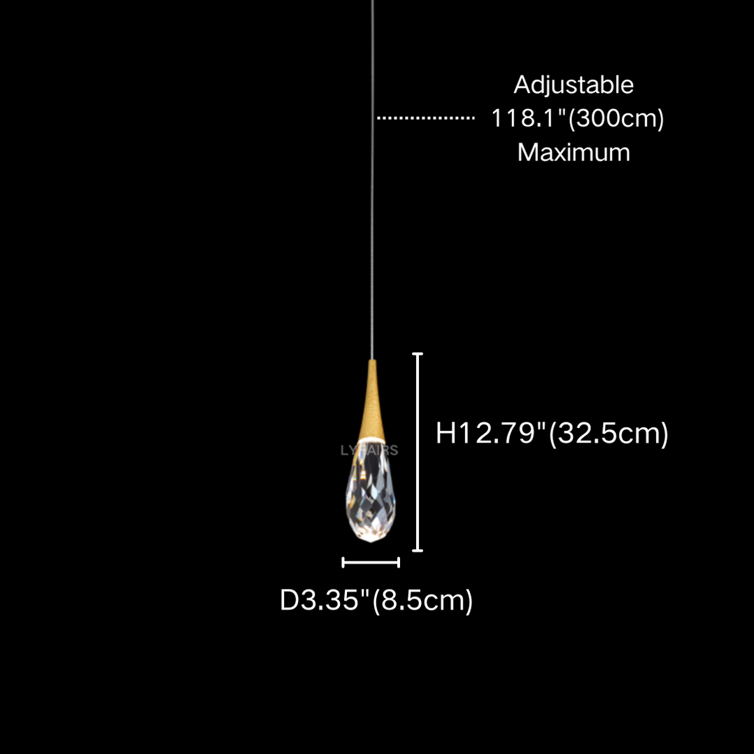 Modern Exquisite Floating Crystal Waterdrop Chandelier with Gold Leaf ...