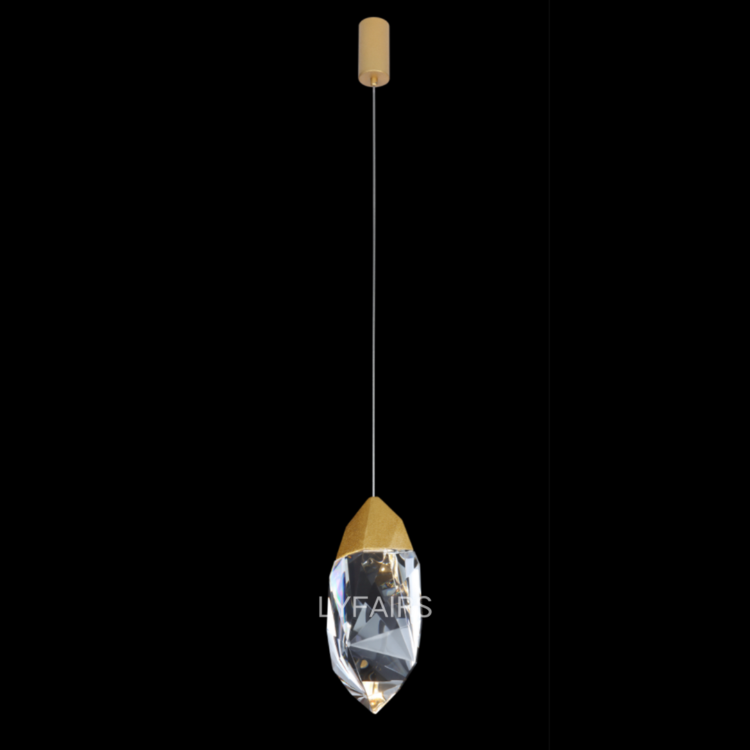 Modern Luxury Gold Foil Diamond Crystal Pendant — Lyfairs