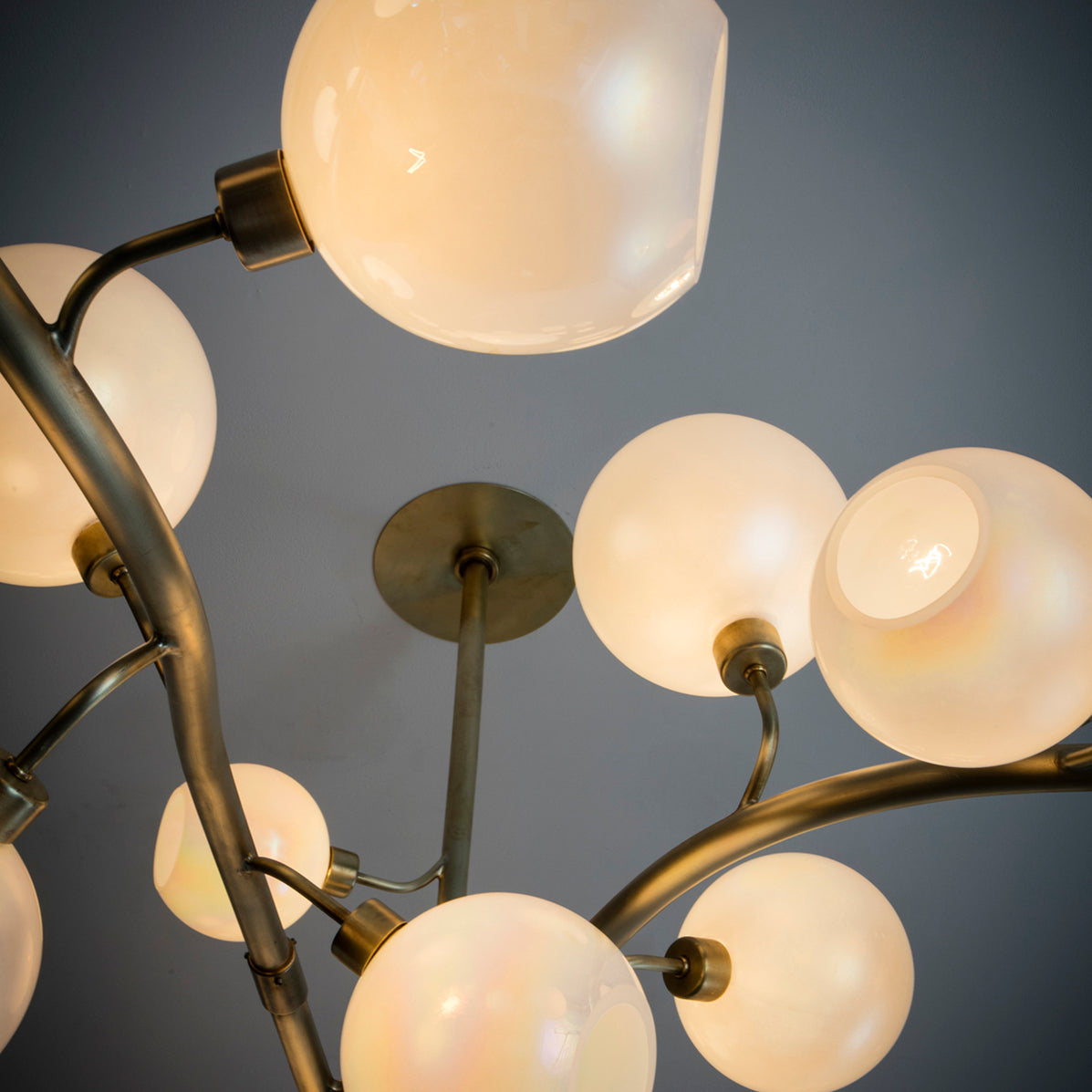 Modern Hand-blown Glass Globes Branch Chandelier for Living/Dining Roo ...
