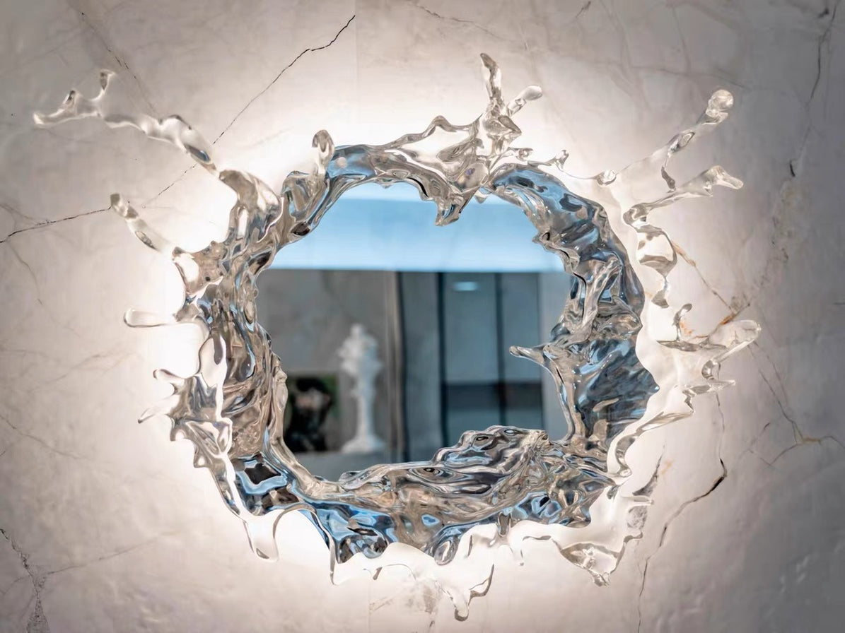 Designer Original Art Ice Mirror Wall Lamp Princess Magic Mirror Light ...