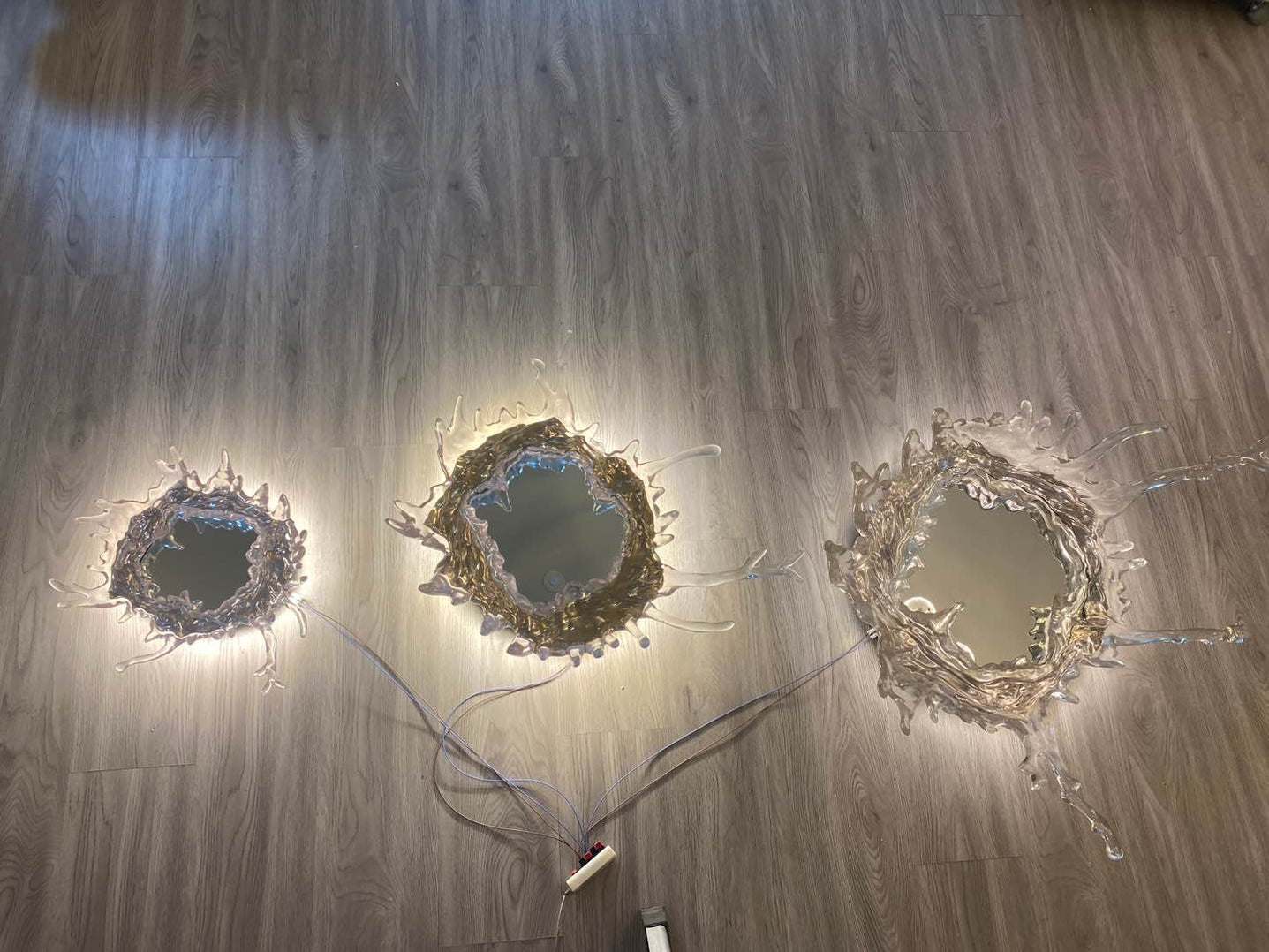 Designer Original Art Ice Mirror Wall Lamp Princess Magic Mirror Light ...