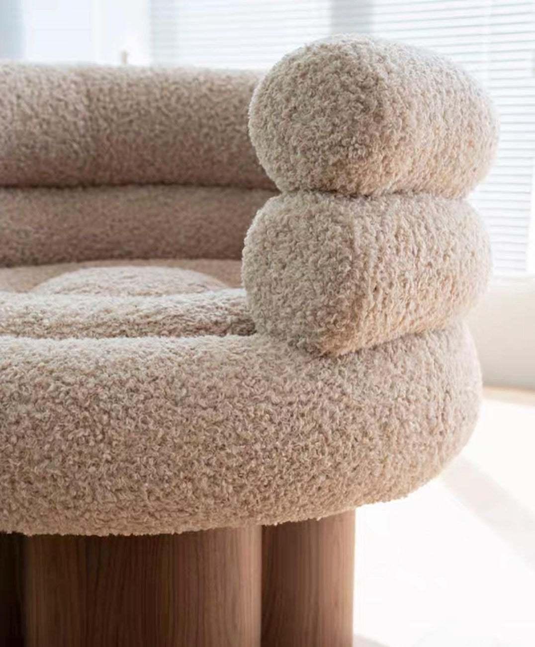 Cozy Stump Bouclé Chair — Lyfairs