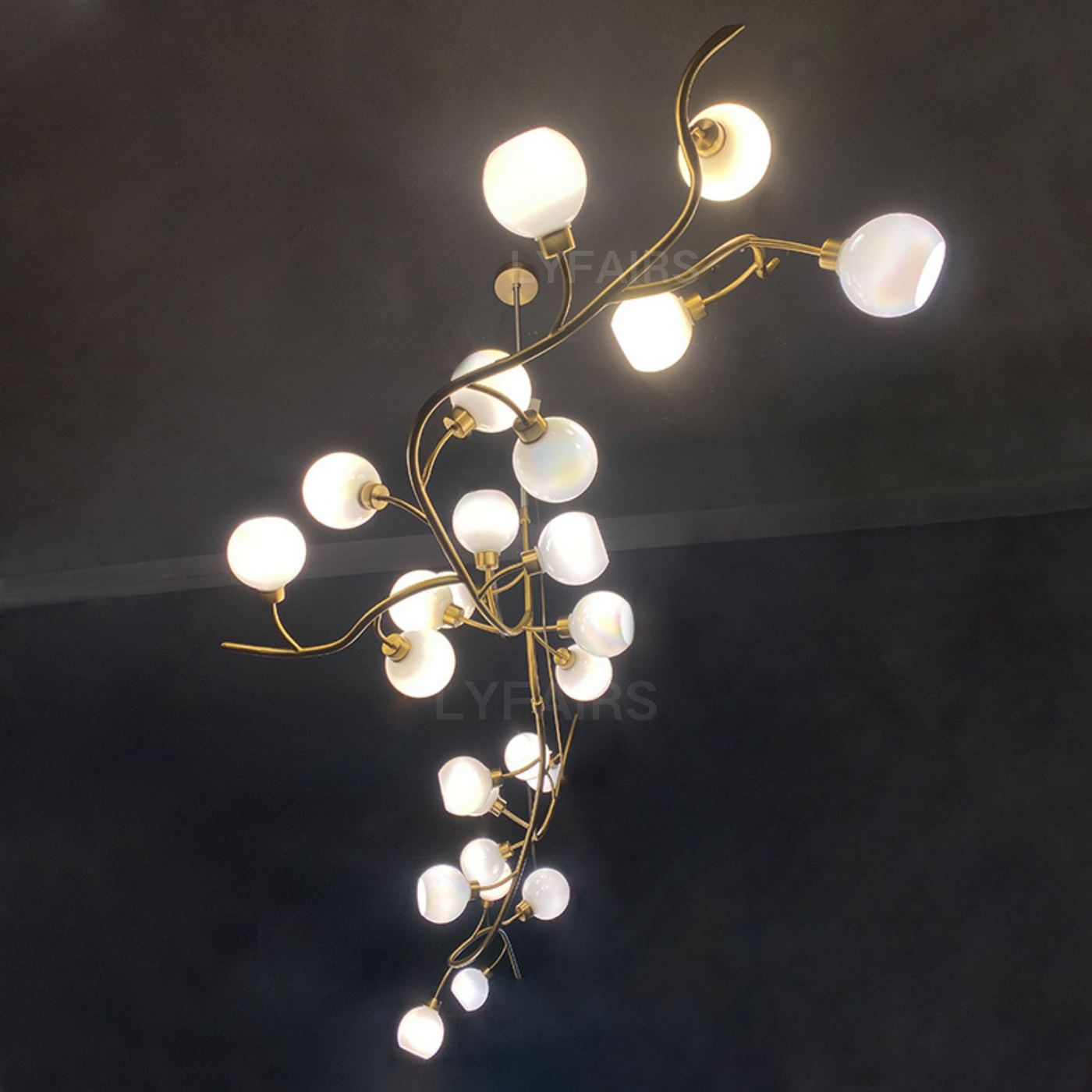 Modern Hand-blown Glass Globes Branch Chandelier for Living/Dining Roo ...