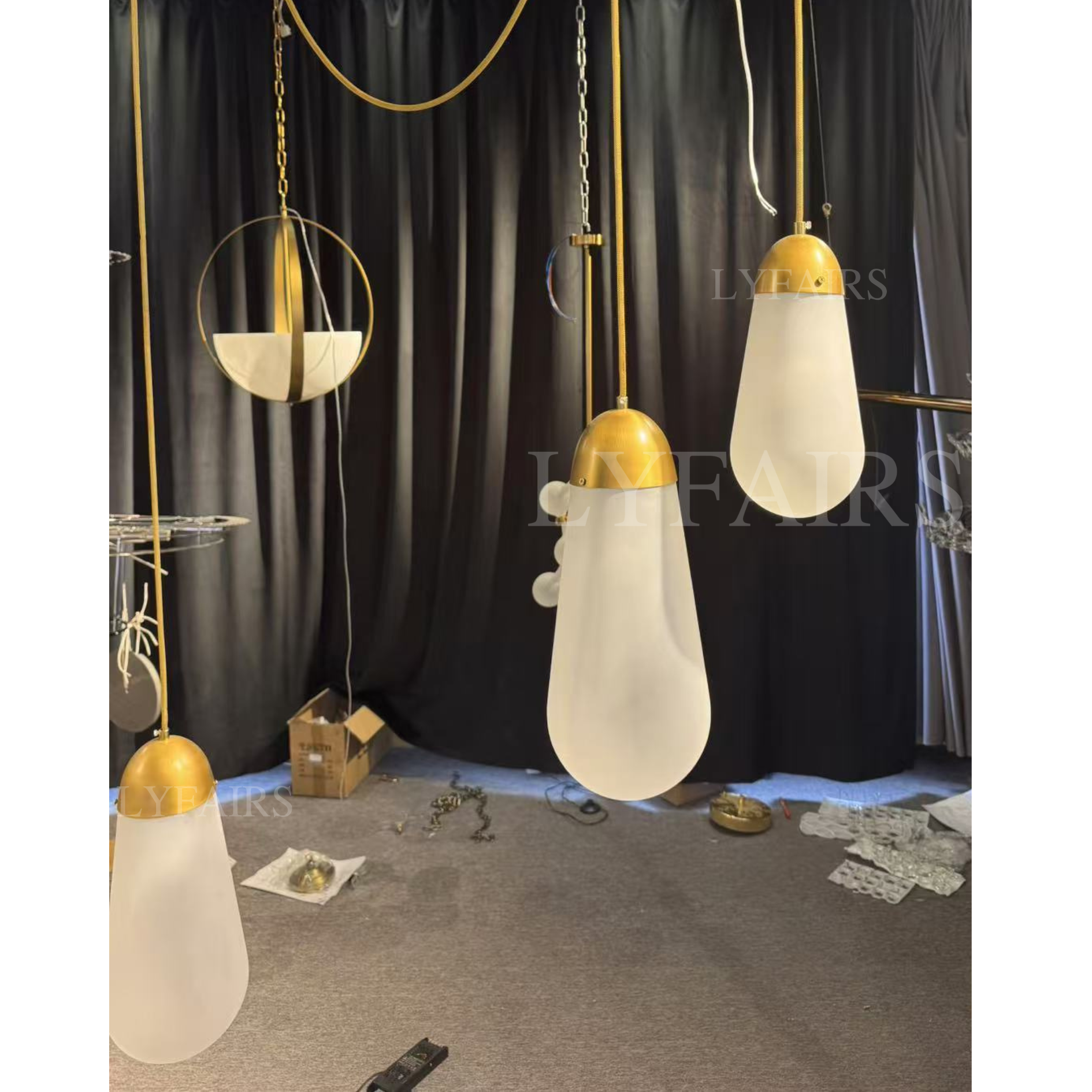 Modern Floating Pears-inspired Frosted Glass Pendant for High-ceiling ...