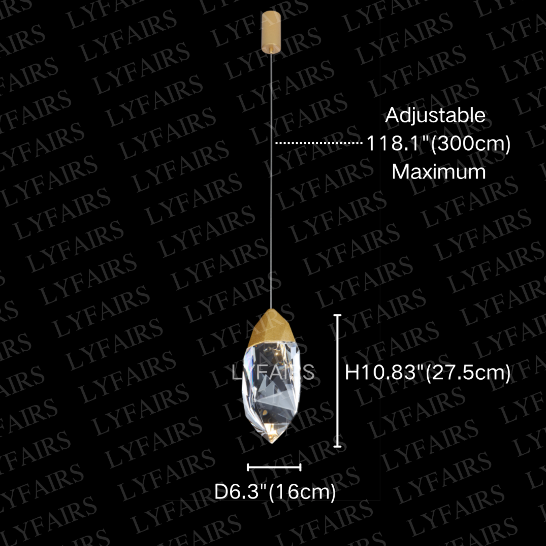 Modern Luxury Gold Foil Diamond Crystal Pendant — Lyfairs