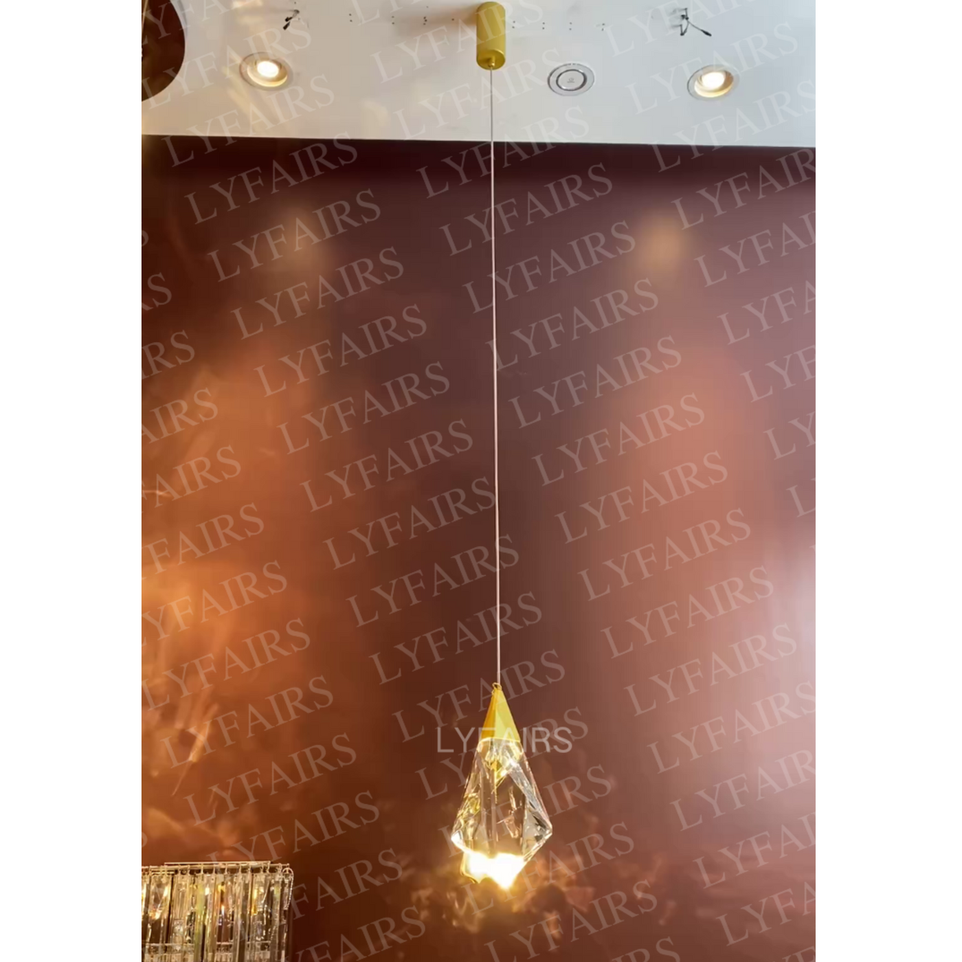 Modern Luxury Gold Foil Diamond Crystal Pendant — Lyfairs