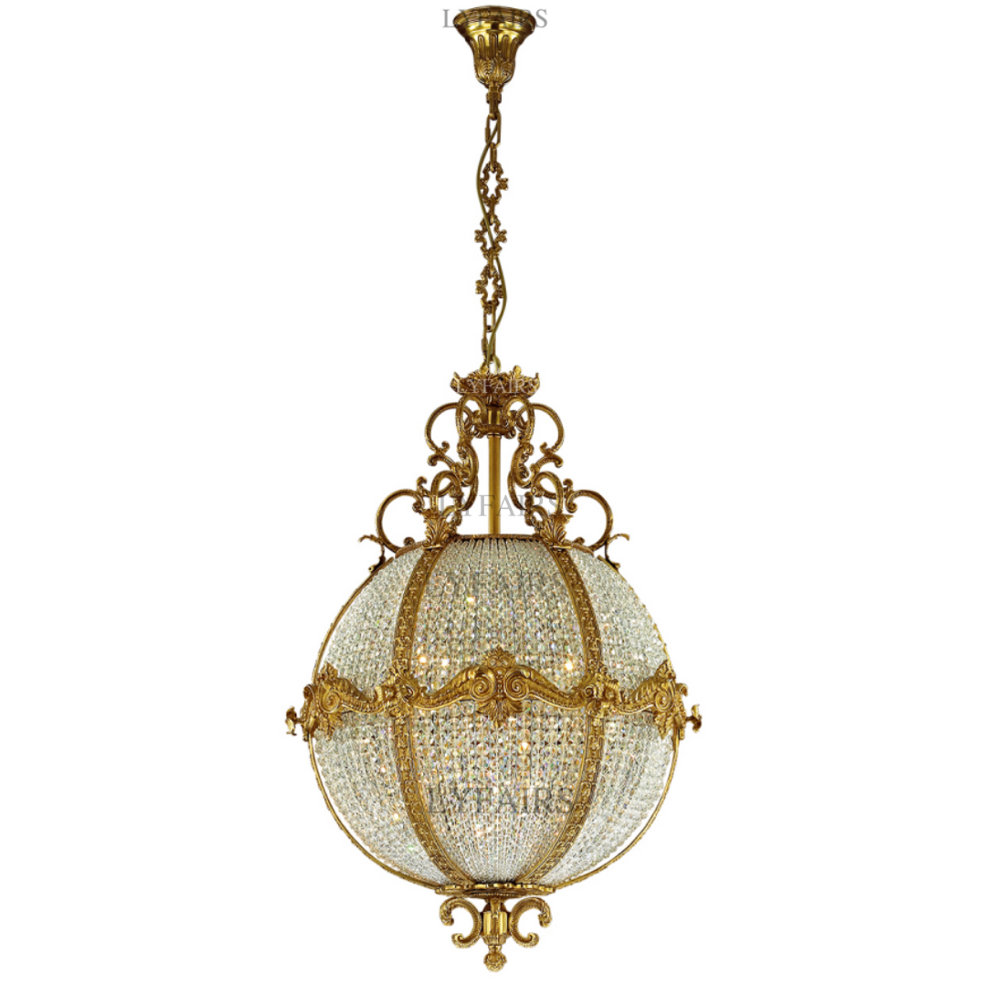 LYFAIRS x FH&Home Baroque Crystal Globe Chandelier — Lyfairs