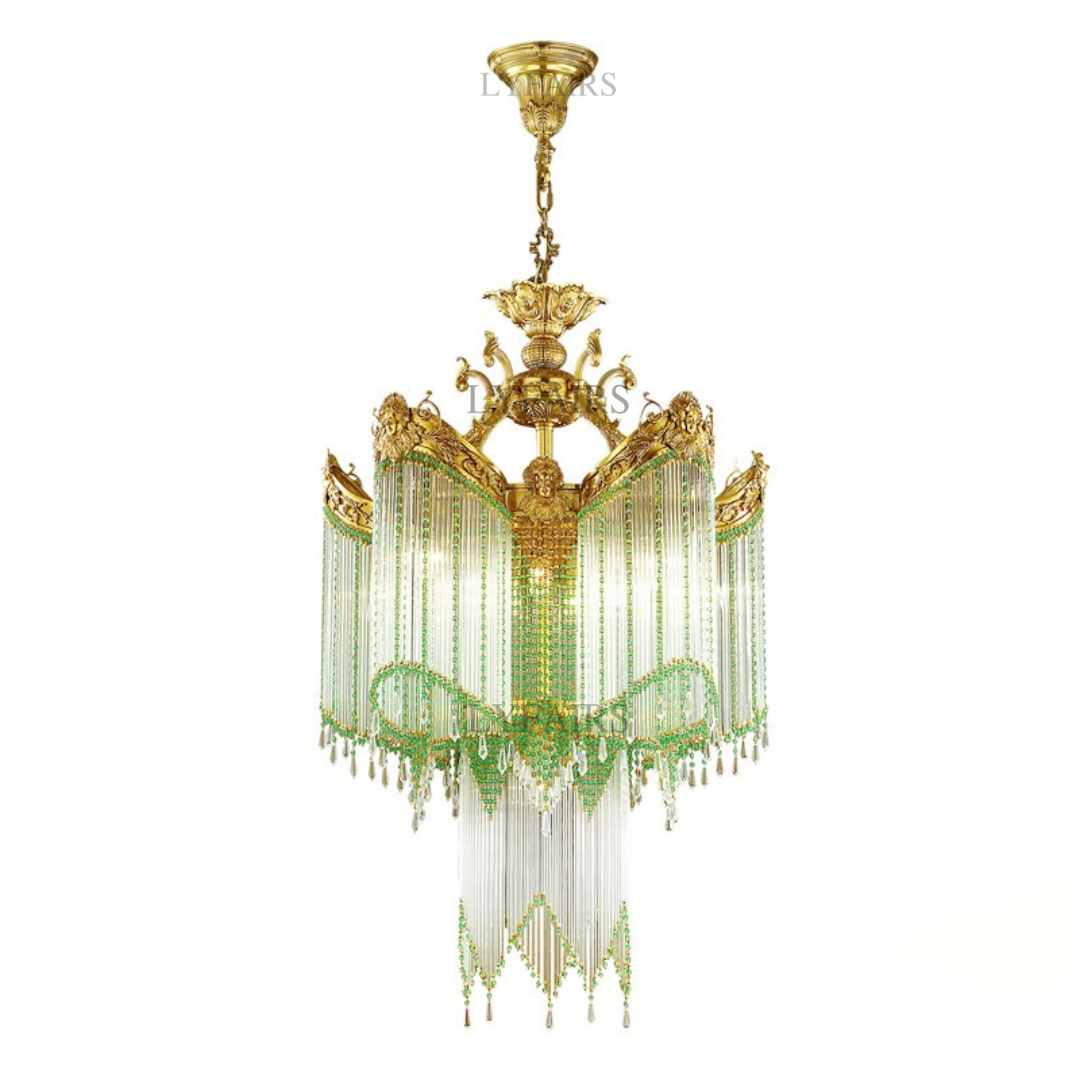 LYFAIRS x FH&Home Baroque Swag-like Glass Rods Crystal Chandelier — Lyfairs