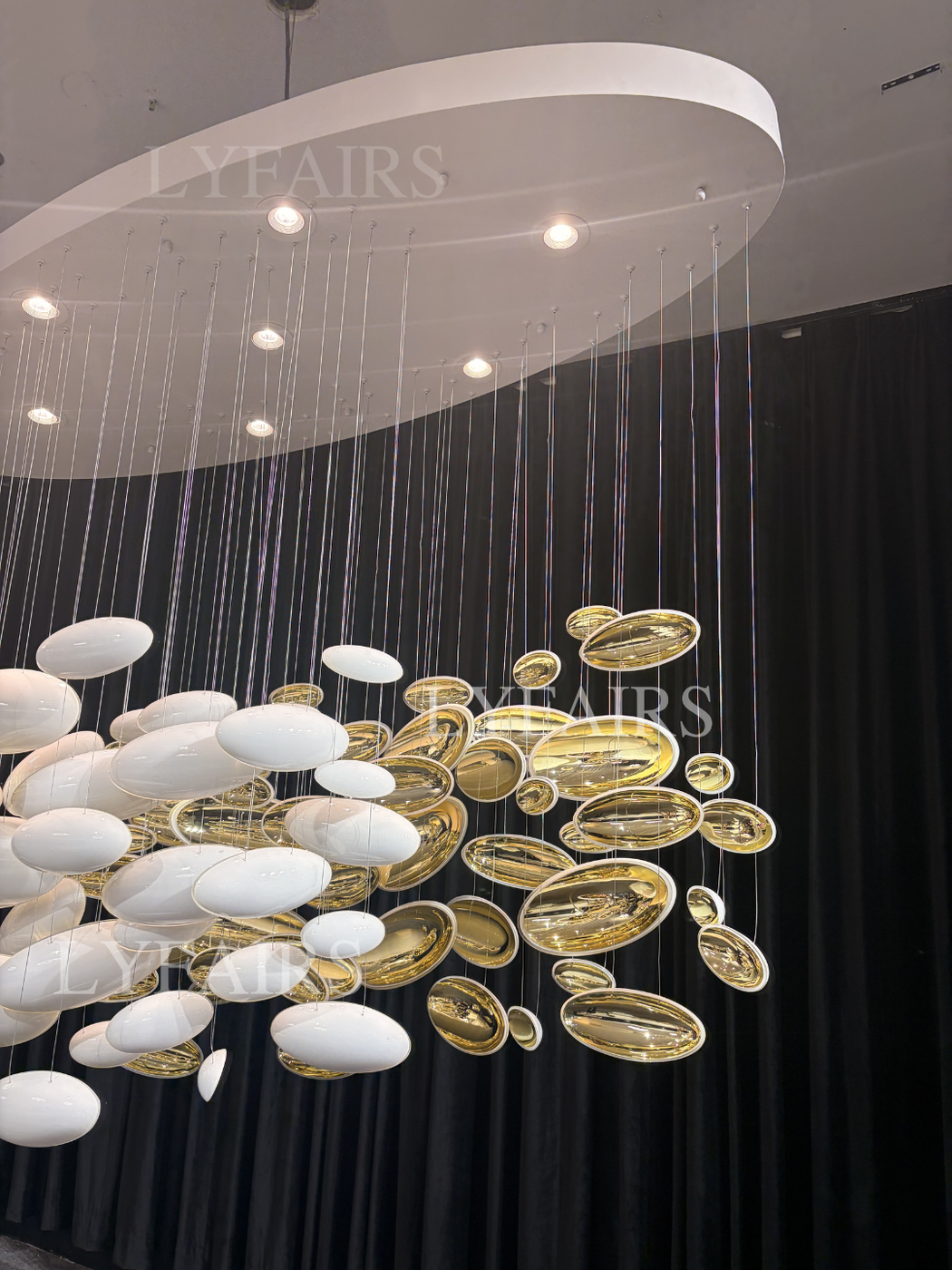 Modern Artistic Unique Golden Dragon Egg Pendant Ceiling Light Fixture ...