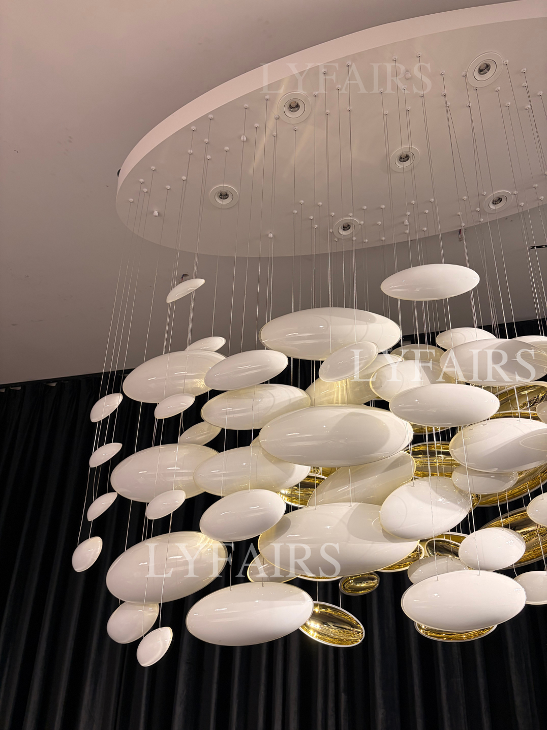 Modern Artistic Unique Golden Dragon Egg Pendant Ceiling Light Fixture ...