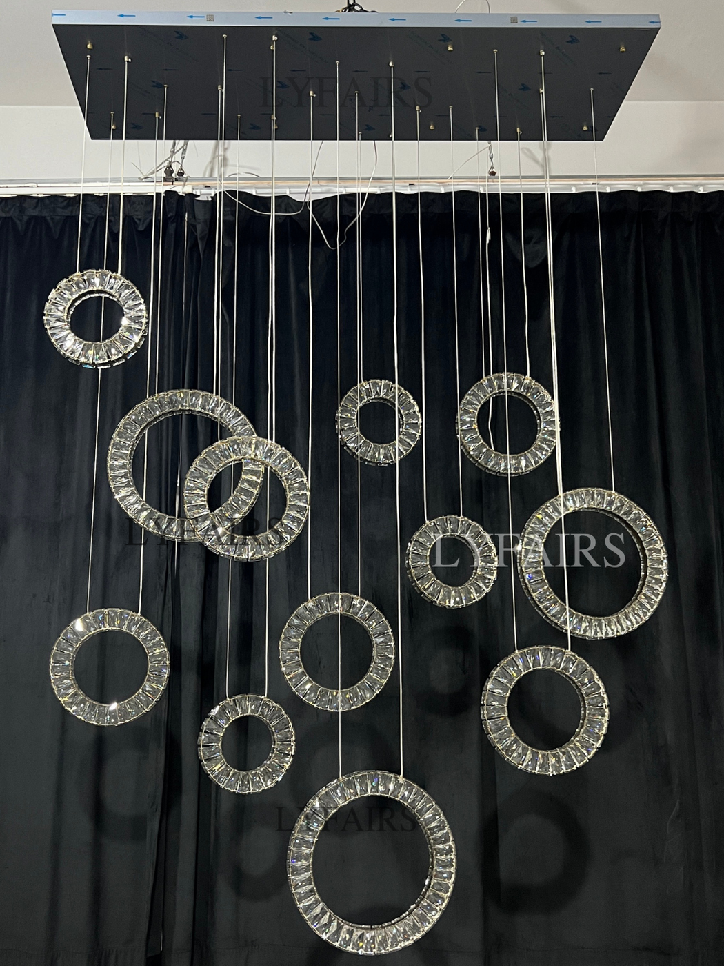 Modern Multi Gold Donuts Shape Crystal Chandelier Ring Round Light Fix ...
