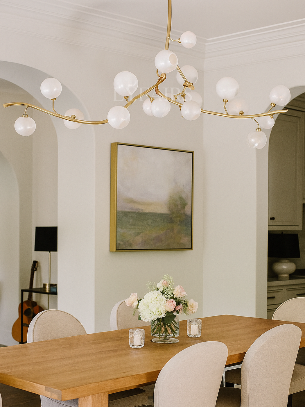 Modern Hand-blown Glass Globes Branch Chandelier for Living/Dining Roo ...