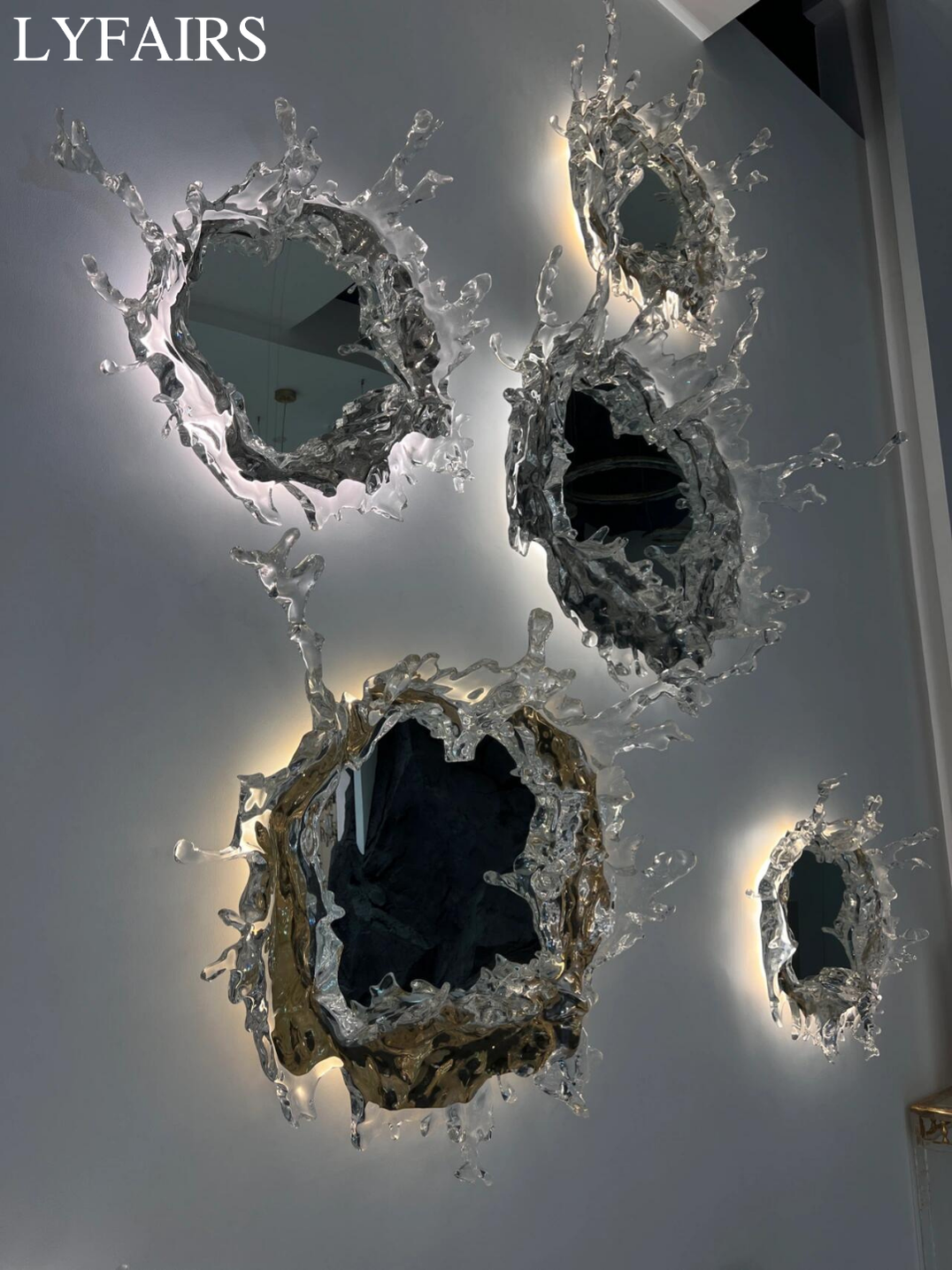LYFAIRS x GORDON GU Art Ice Mirror Wall Lamp Princess Magic Mirror Lig ...