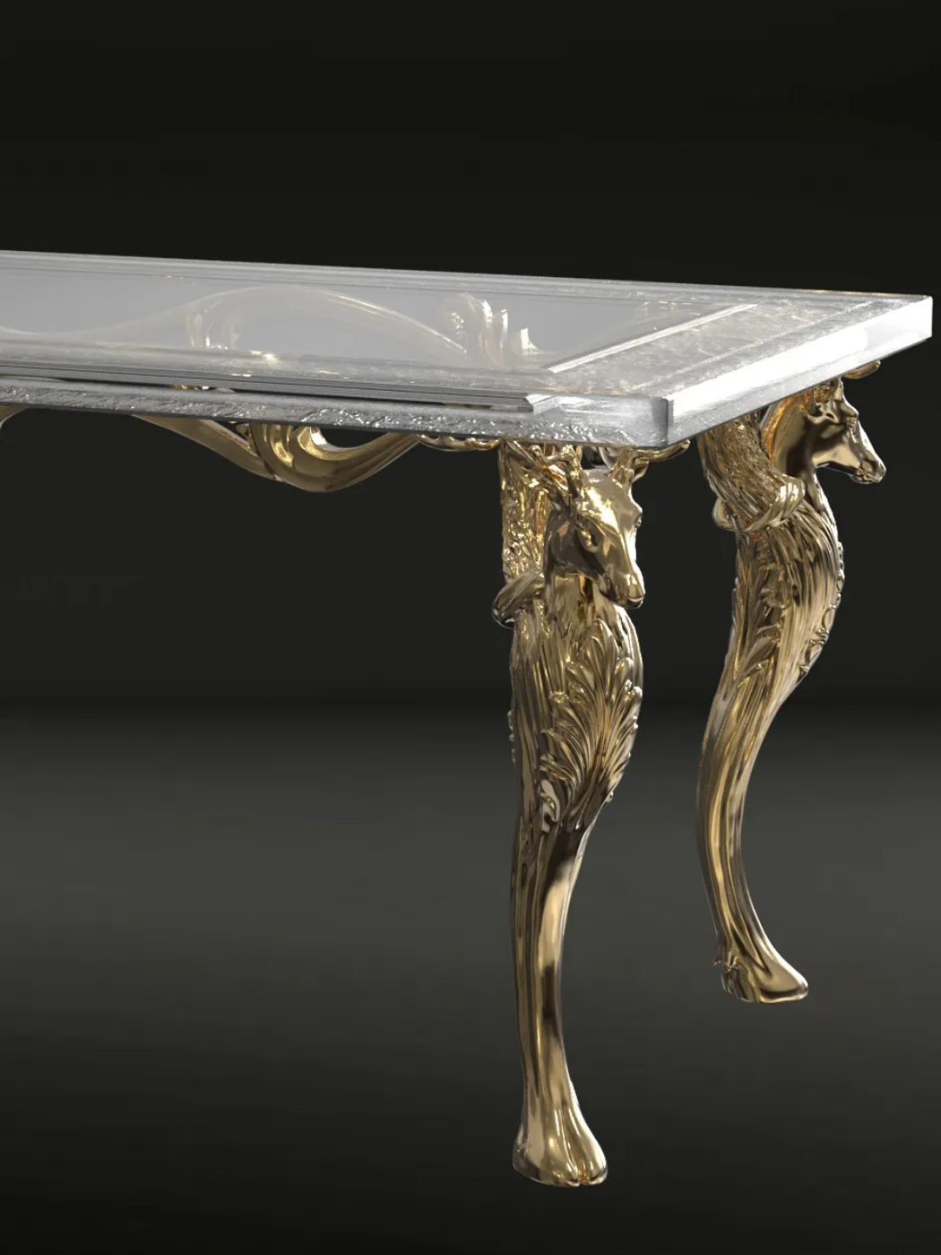LYFAIRS x GORDON GU Western Bronze Deer Dining Table — Lyfairs