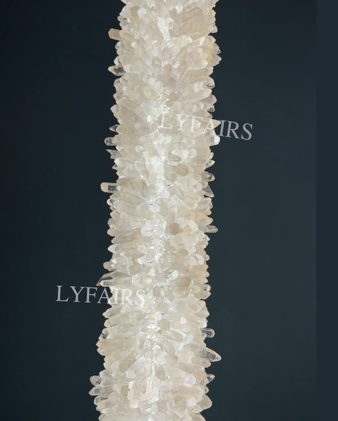 Modern Minimalist Vertical Natural Crystal Pillar Pendant Light — Lyfairs