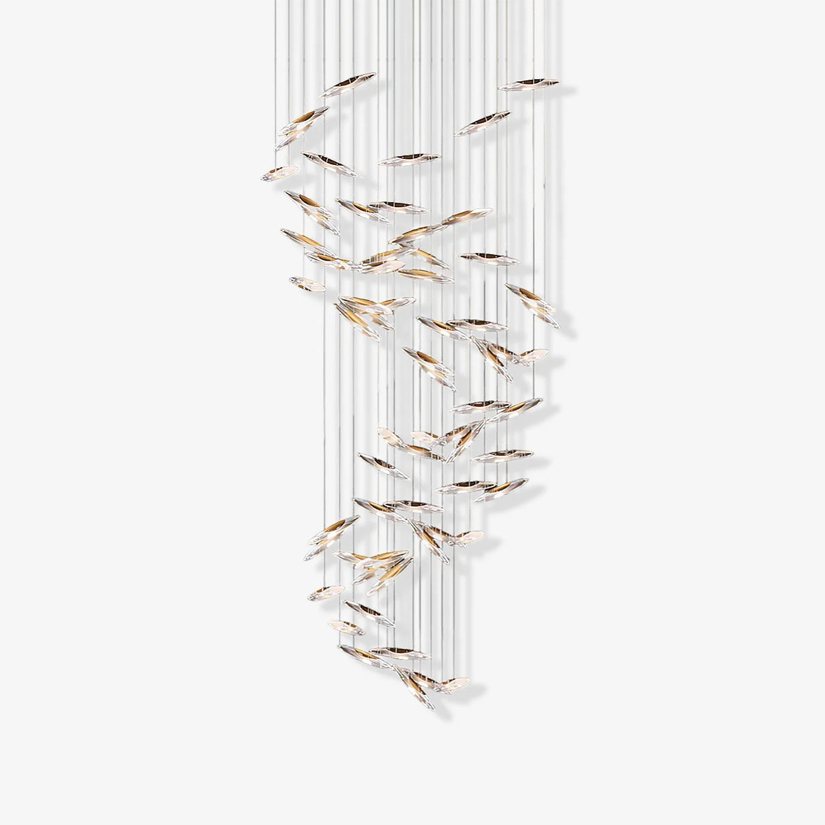 Modern Crystal Whispers LED Floating Light Fixture Artistic Chandelier ...