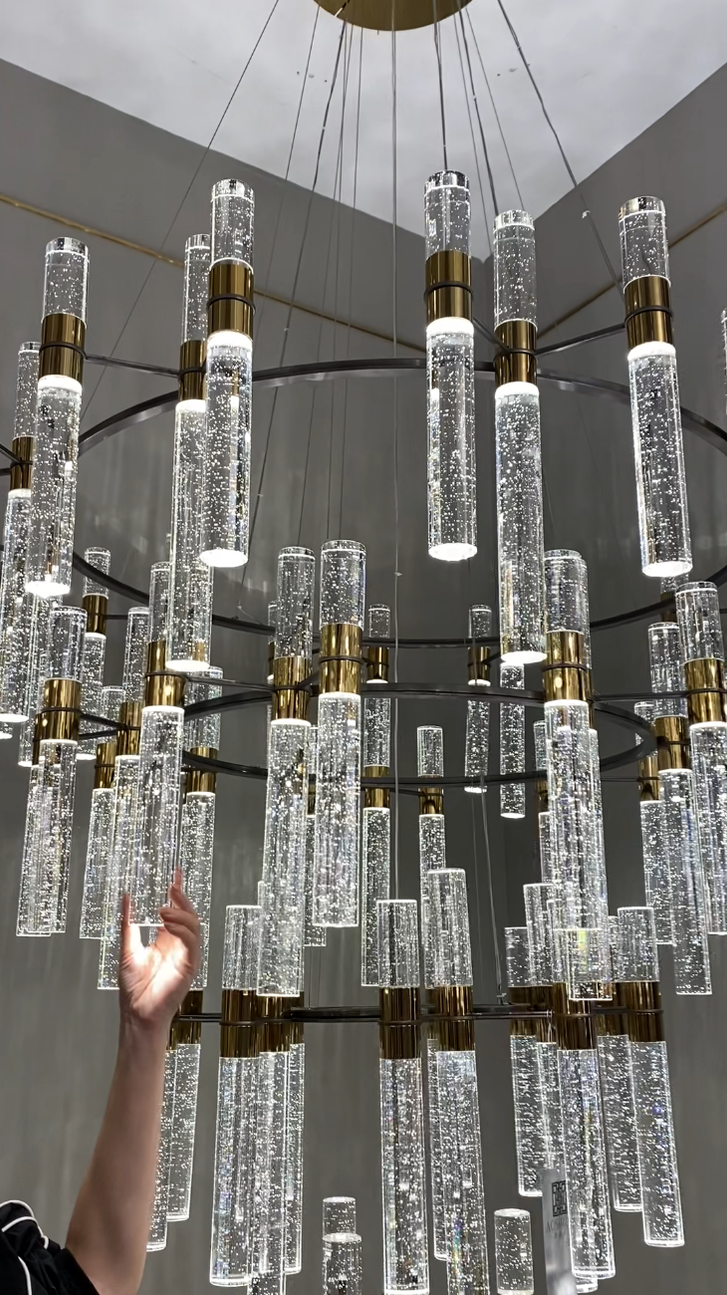 Oversized Modern Luxury 4-tiered Bubble Crystal Icicle Chandelier for ...