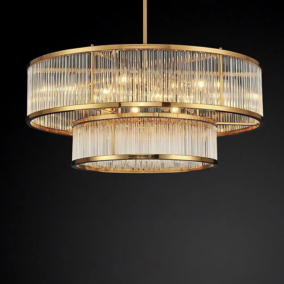 Modern Round/Rectangular Glass Rods Chandelier — Lyfairs
