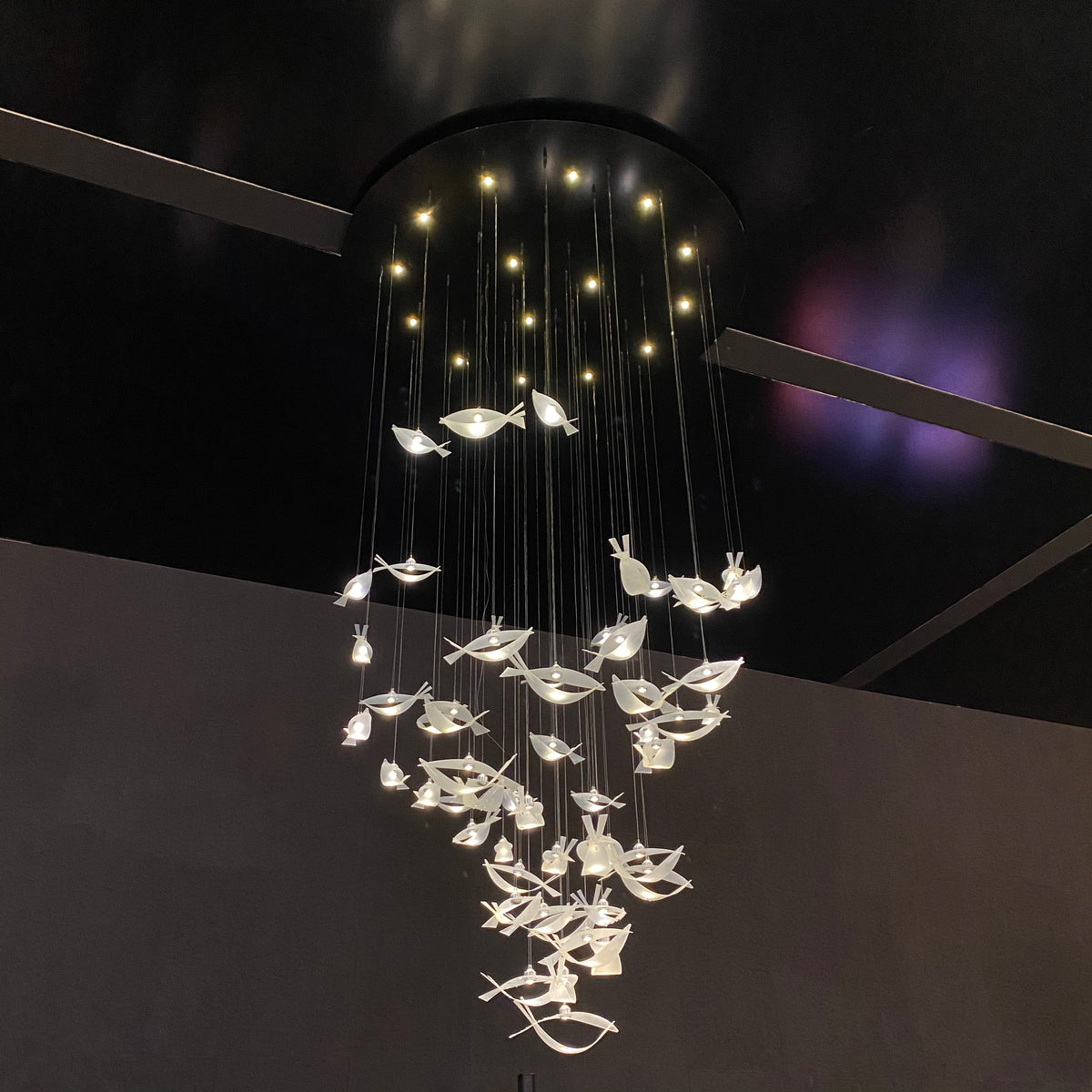 Modern Floating Acrylic Fish Chandelier for Staircase/Foyer/Living Roo ...