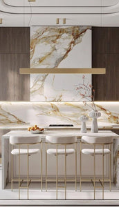 Nordic Minimalism Long Dining Table Pendant Light Antique Gold LED Cre ...