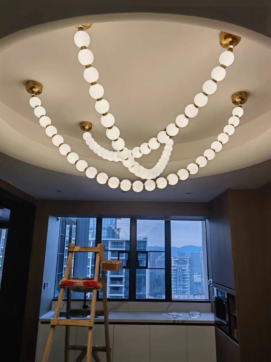 Modern Creative Pearl Necklace Chandelier — Lyfairs