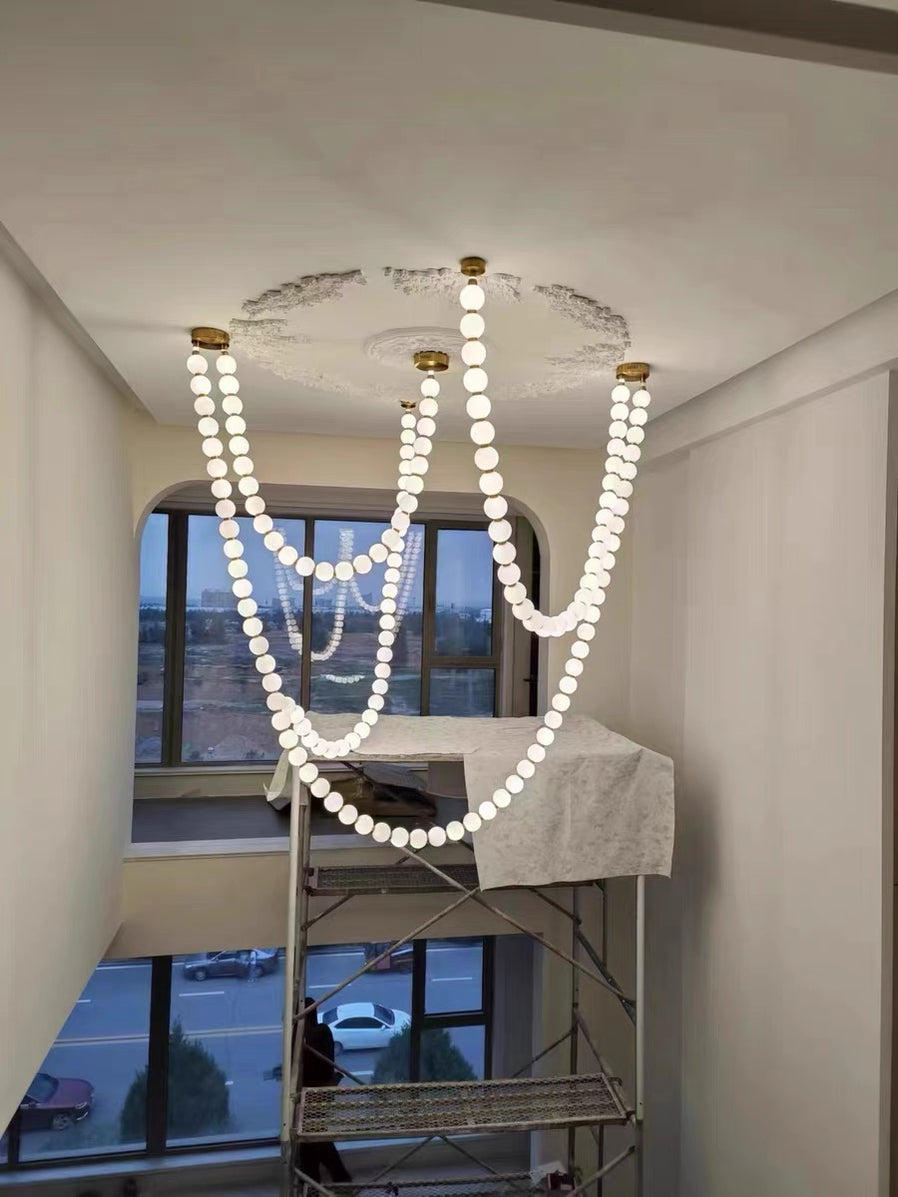 Modern Creative Pearl Necklace Chandelier — Lyfairs