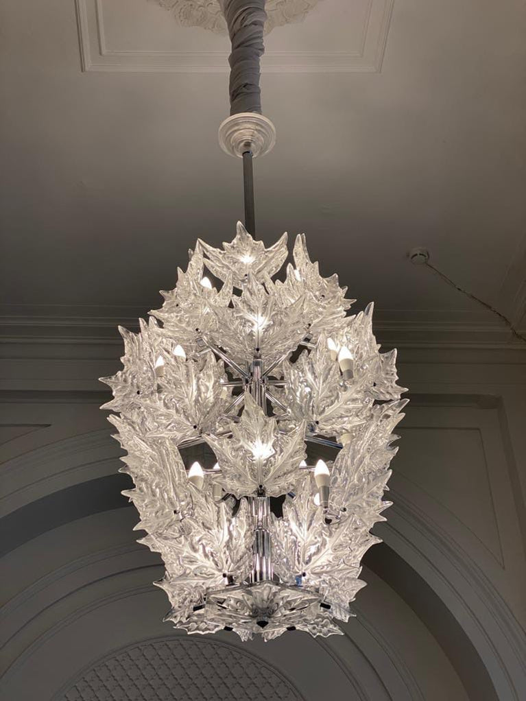 Modern Creative Clear Crystal Maple Leaf Chandelier for Living Room/Be ...