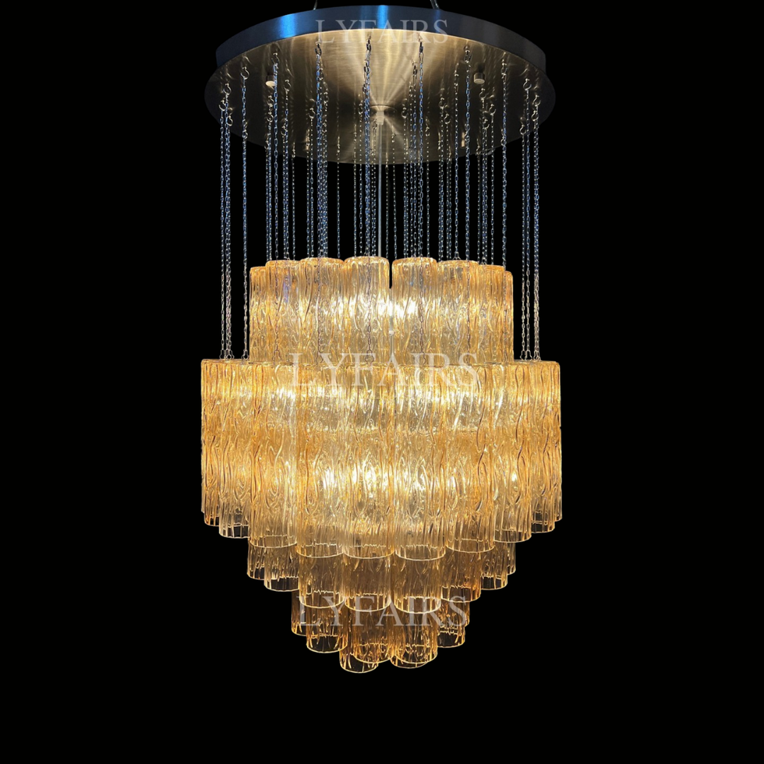 Luxury Floating Glass Tube Chandelier for High Ceiling — Lyfairs