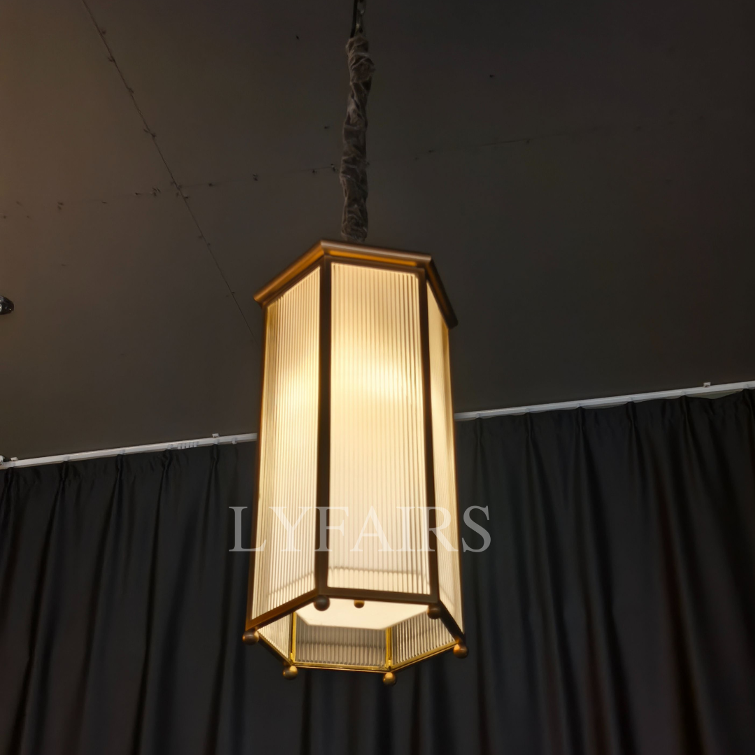 Modern Glass Lampshade Hexagonal Lantern Pendant — Lyfairs