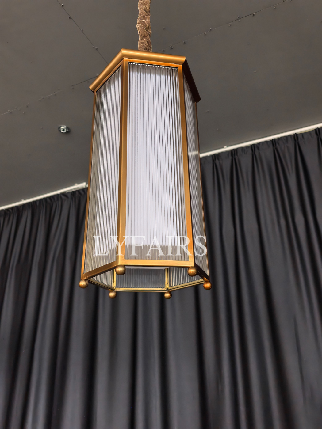 Modern Glass Lampshade Hexagonal Lantern Pendant — Lyfairs