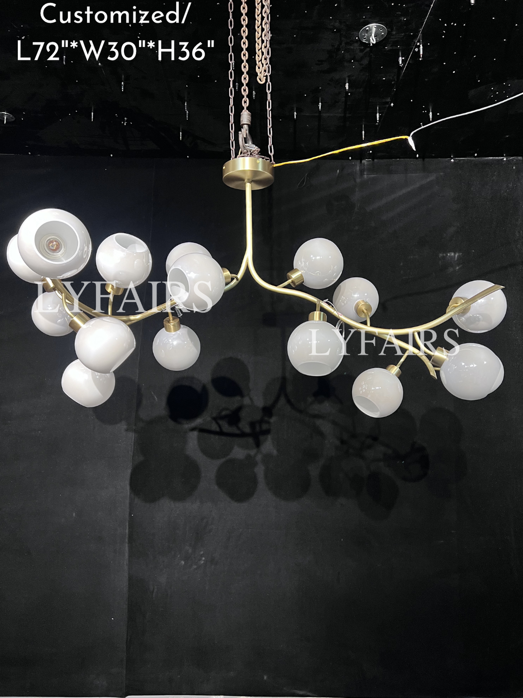 Modern Hand-blown Glass Globes Branch Chandelier for Living/Dining Roo ...
