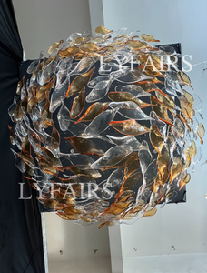 Luxury High-End Glass Leaves Floating Chandelier for Hotel/Villa/Livin ...